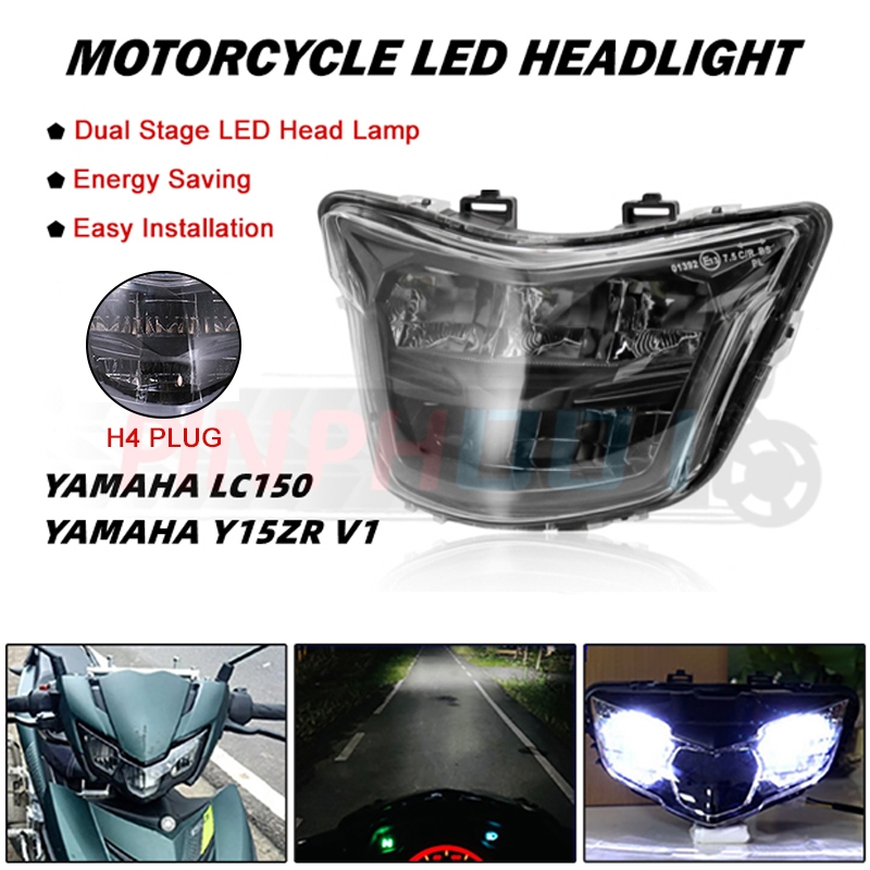 Motorcyle Headlight Assembly LED For Y15ZR/RS150/LC150/SNIPER 150 V1/V2 ...