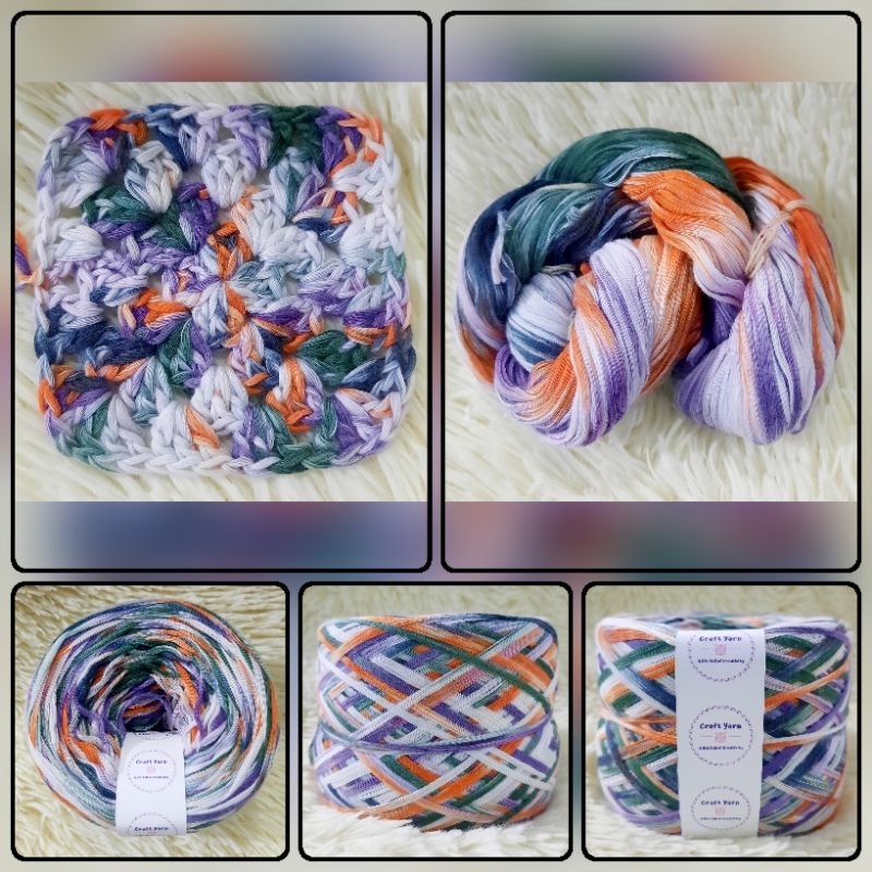 Hand Dyed Fine Cotton Yarn (Sprinkled #9, 16ply,12ply,8ply) (100g,200g ...