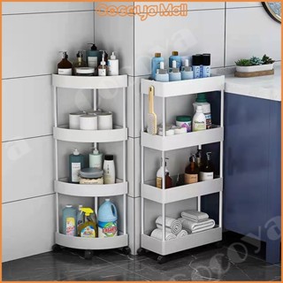 Cocoya Bathroom Corner Storage Rack Organizer Moving Rack With Wheel ...