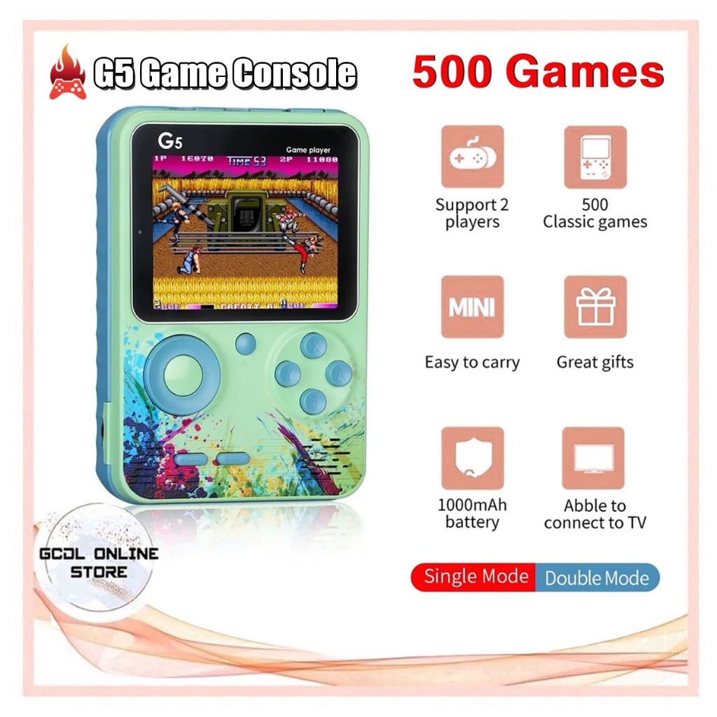 G5 Game Console 500 Games Screen Mini Retro Video Gaming Console ...