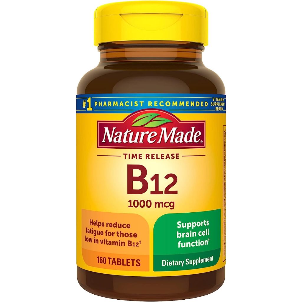 Nature Made Vitamin B12 1000 mcg. Timed Release Tablets Value Size (160 ...