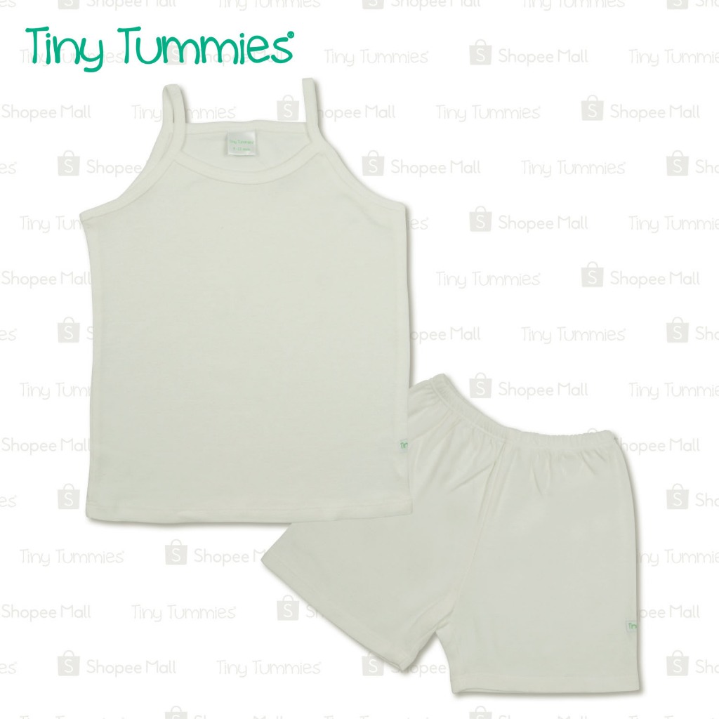 Tiny Tummies Off White Strappy With Short Set (STRS- 6137 B) | Shopee Philippines