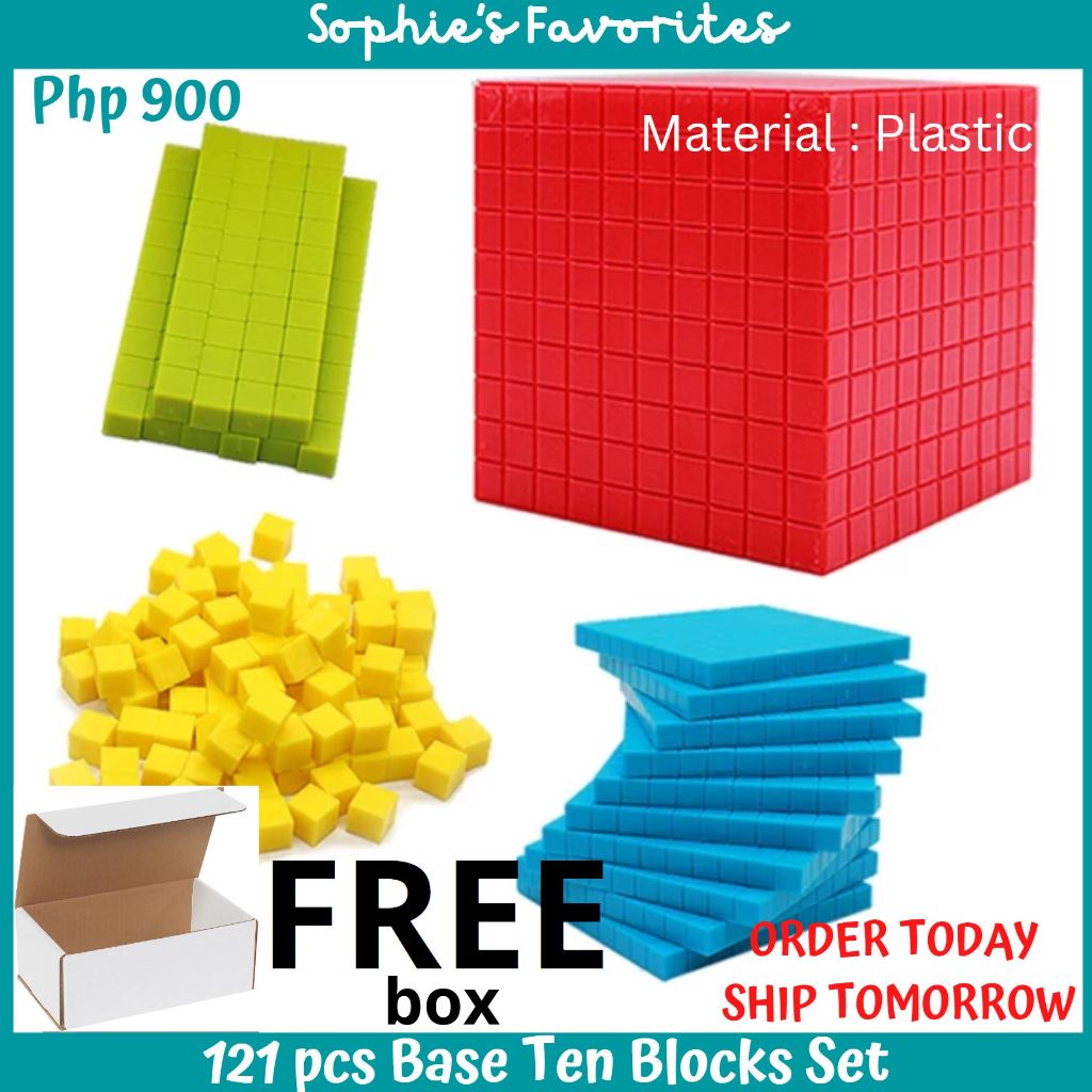 121 pcs Base Ten Blocks Set Place Value ONHAND !!! Math Manipulative ...