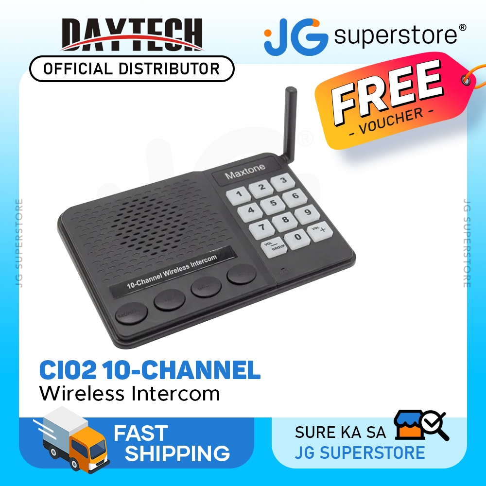 DAYTECH CI02 Multi-Channel Wireless Intercom System 1000m Long Range Two-Way Transmission ...