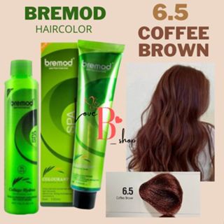 Bremod 6.5 Coffee Brown Hair Color Set w/ Oxidizer Cream 100 ml ...