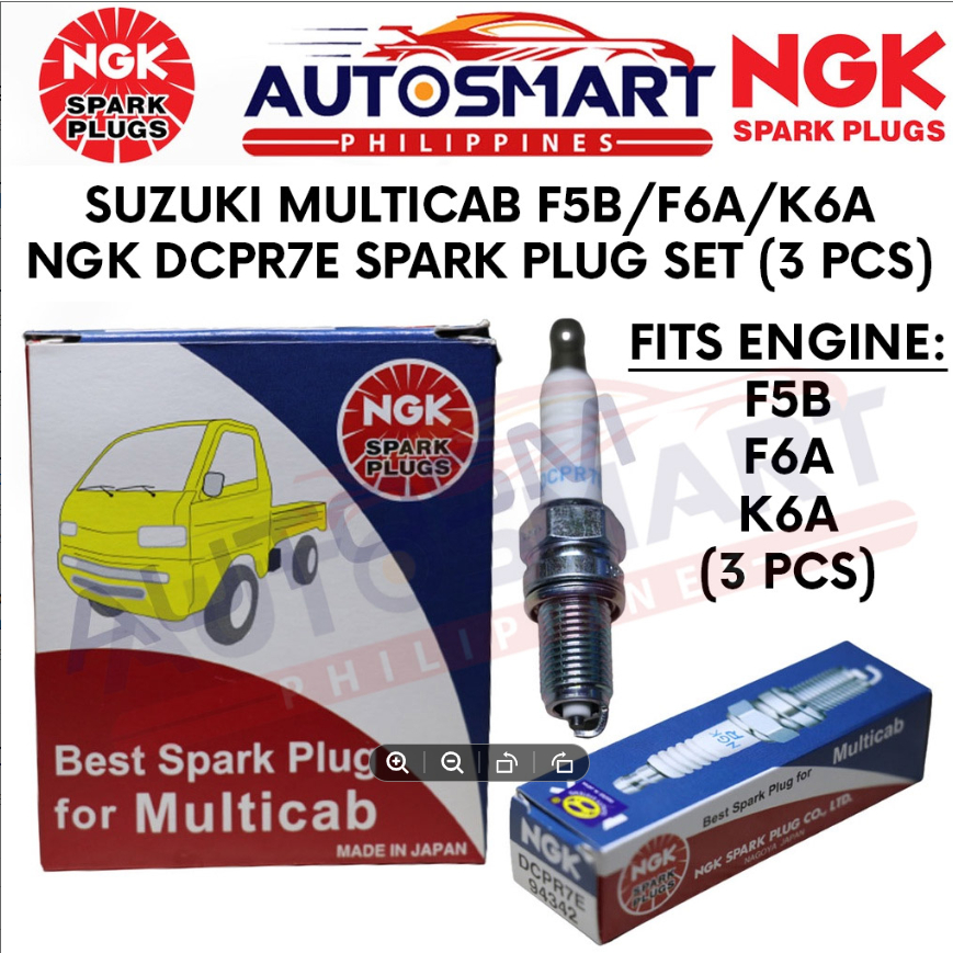 Suzuki Multicab F5B/F6A/K6A NGK Spark Plug Set DCPR7E (3 PCS) | Shopee ...