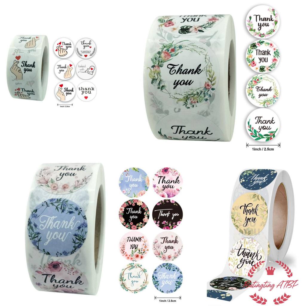Thank You Label Sticker 1roll round seal stickers | Shopee Philippines