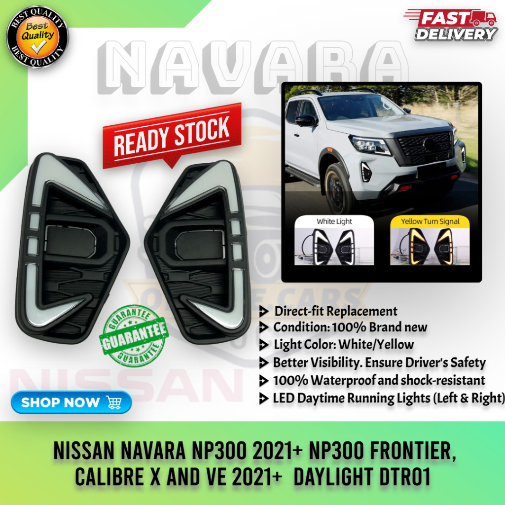 OC 2Pcs LED Daytime Running Light For Nissan Navara NP300 2021 ...