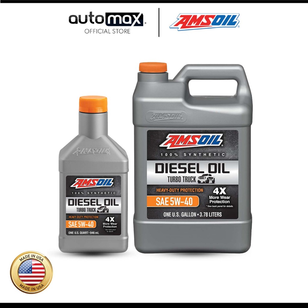 AMSOIL 5W40 Diesel Heavy Duty Fully Synthetic Engine Oil Quart | Gallon ...