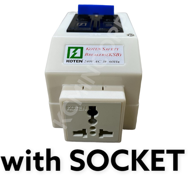 KSB Koten Breaker Safety Breaker with and without Socket/Outlet KSB 15, 20, 30AMP 2 pole ...