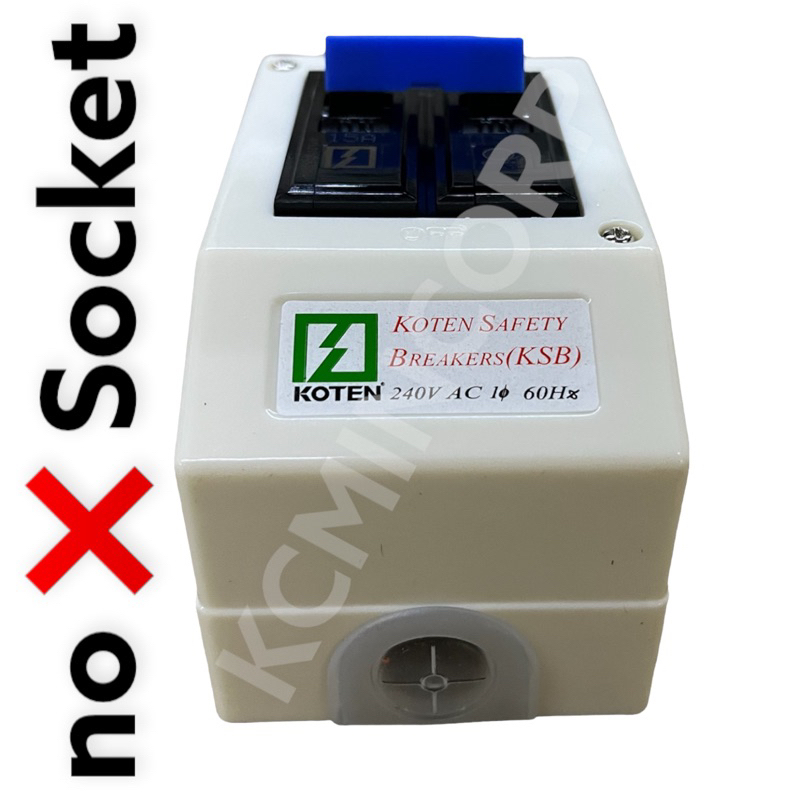 KSB Koten Breaker Safety Breaker with and without Socket/Outlet KSB 15, 20, 30AMP 2 pole ...