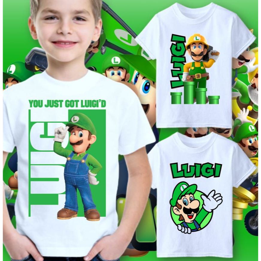 SUPER LUIGI KIDS Shirt MM 0-12 years old Graphic Printed T-shirt MM ...
