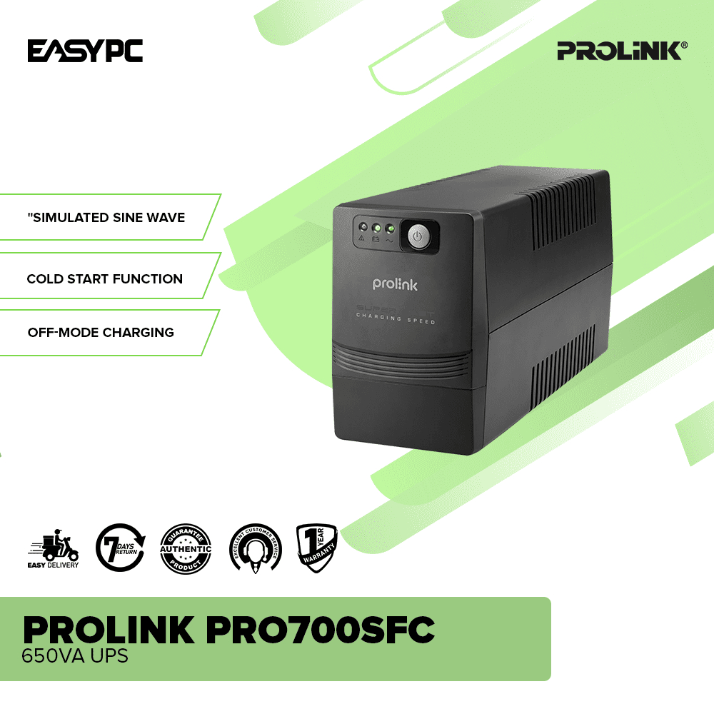EasyPC| Prolink PRO700SFT and PRO700SFC 650VA ups| 230VAC| | Shopee ...