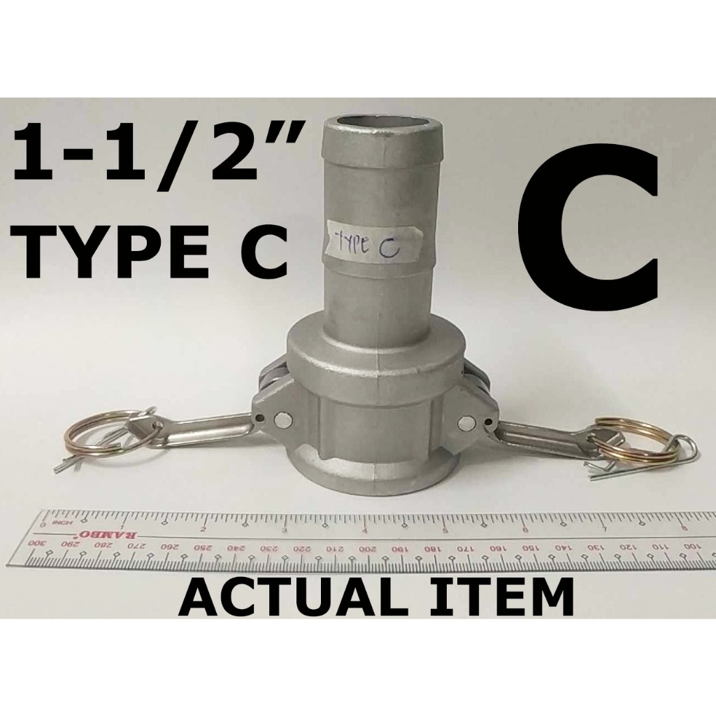 ALUMINUM CAMLOCK HOSE TAIL COUPLER 1-1/2" TYPE C === 1-1/2" TYPE C ...