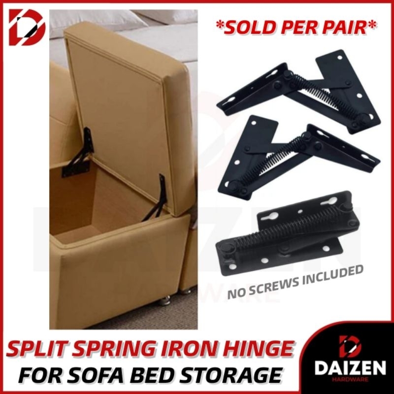 1 Pair Black Split Spring Lifting Hinge Iron Triangular Hinge For Sofa ...
