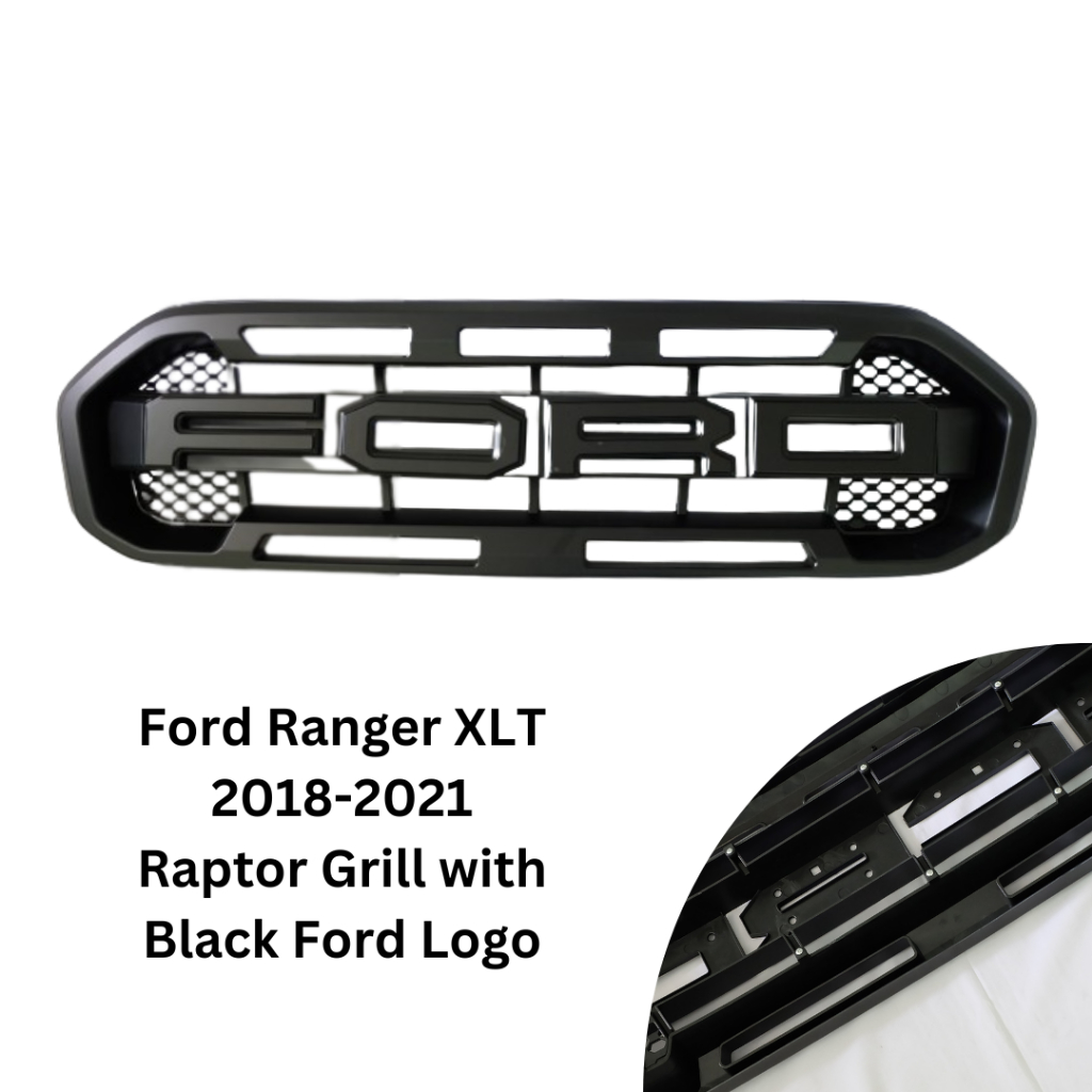 Ford Ranger XLT 2018 to 2021 Raptor Type Front Grill with Black Ford ...