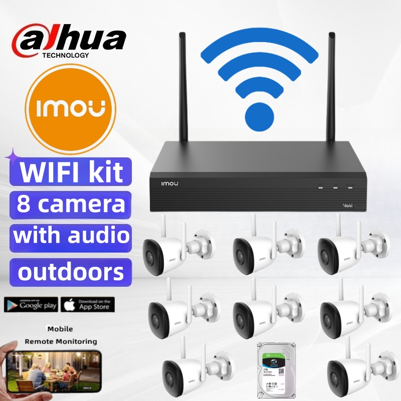 Dahua imou CCTV Wifi Package 8CH 8camera NVR camera KIT with audio ...