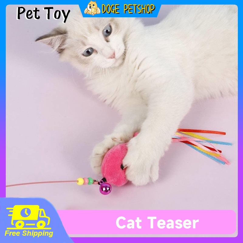 Doge Cat Kitten Teaser Plush Wand with Bell Pet Toy | Shopee Philippines