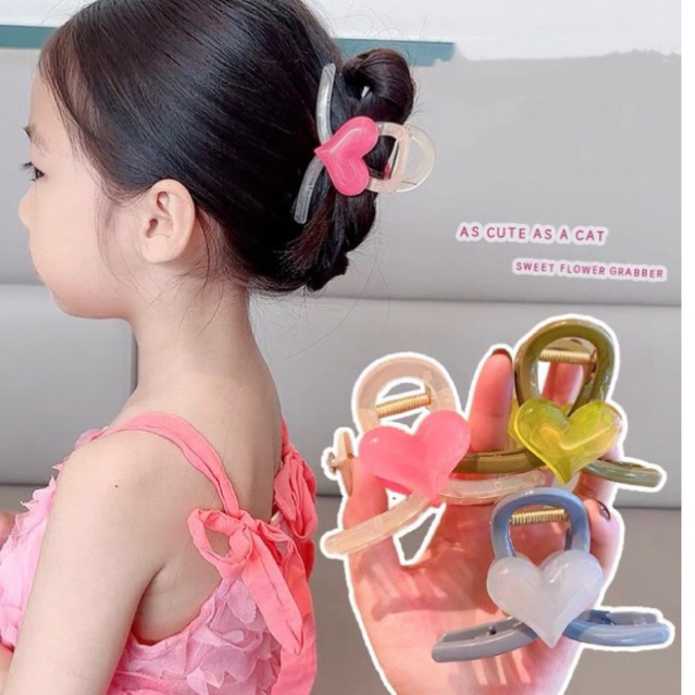 Korean Children Hair Clamp Flower Small Grab Hair Clip Sweet Cute Claw ...