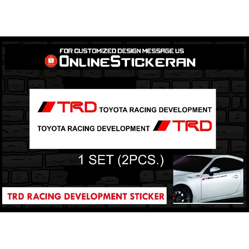 TOYOTA Racing Development Decals/Stickers | Shopee Philippines
