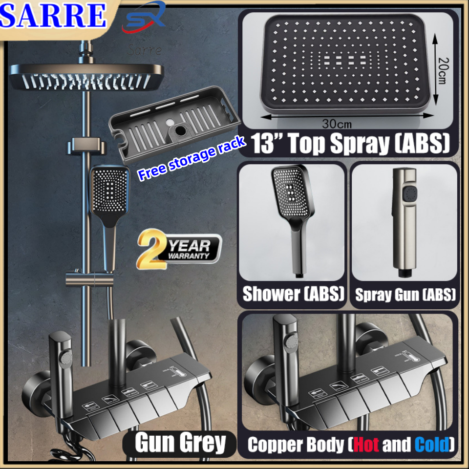 Bathroom Gray Piano Design 4 in 1 Stainless Steel Hot and Cold Shower ...