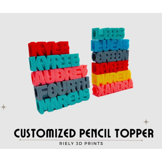 Customized Name Pencil Topper 3D Printed (Pencil not included) | Shopee ...