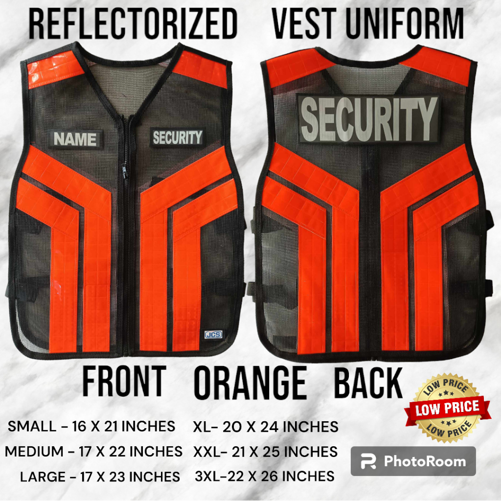 Security guard reflectorized vest uniform | Shopee Philippines