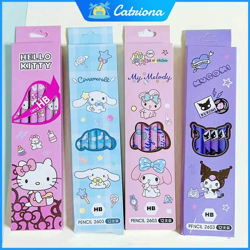 12Pcs/Set Sanrio Pencils Set Cinnamoroll My Melody Kuromi Cute Pencil ...