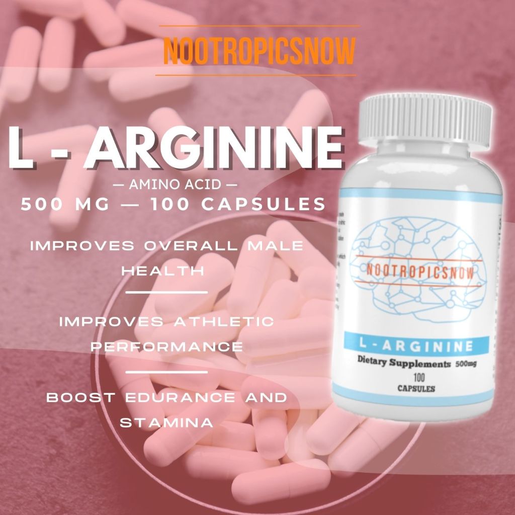 L Argi Nine 500 mg (100 capsules, 100 servings) Nootropic Amino Acid ...