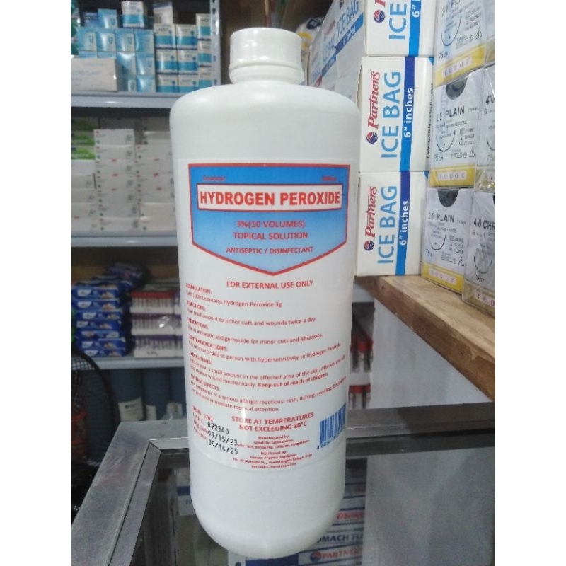 Hydrogen Peroxide 3%(10 volumes) 1L | Shopee Philippines