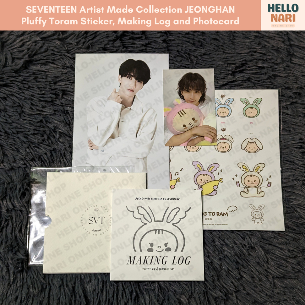 SEVENTEEN JEONGHAN Pluffy Toram Sticker, Making Log and Photocard ...