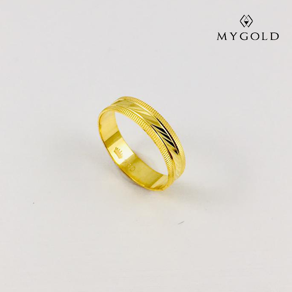 MyGold Pawnable and Authentic 18K Saudi Gold Wedding Ring(Free Engraving) | Shopee Philippines