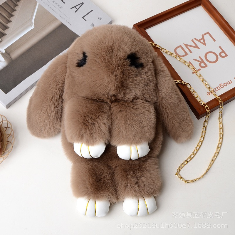Yvon Cute Rabbit Fur Bag for woman Kids Bag pack Shoulder Sling ...