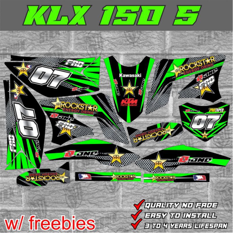 Kawasaki klx 150s decals sticker, laminated | Shopee Philippines