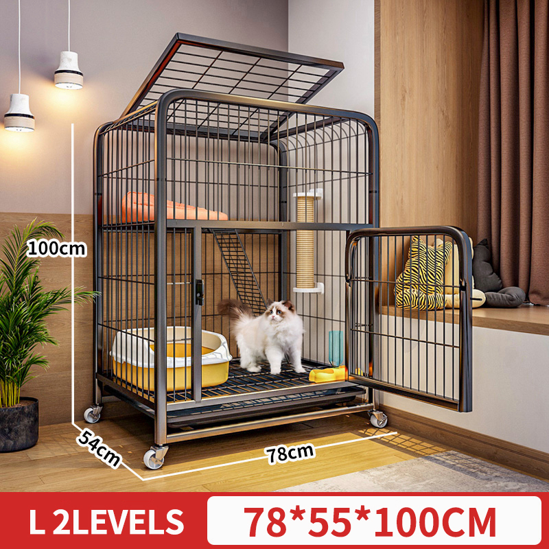Large Cat House 2 Layer 78x55x100cm Of Square Tube Luxury Cat Cage ...