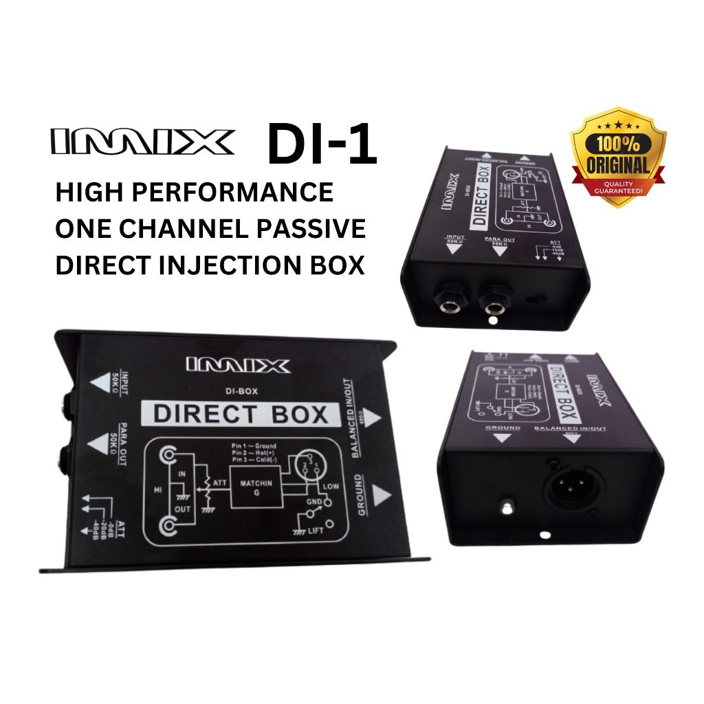 IMIX DI-1 One Channel Passive Direct Box High performance direct ...