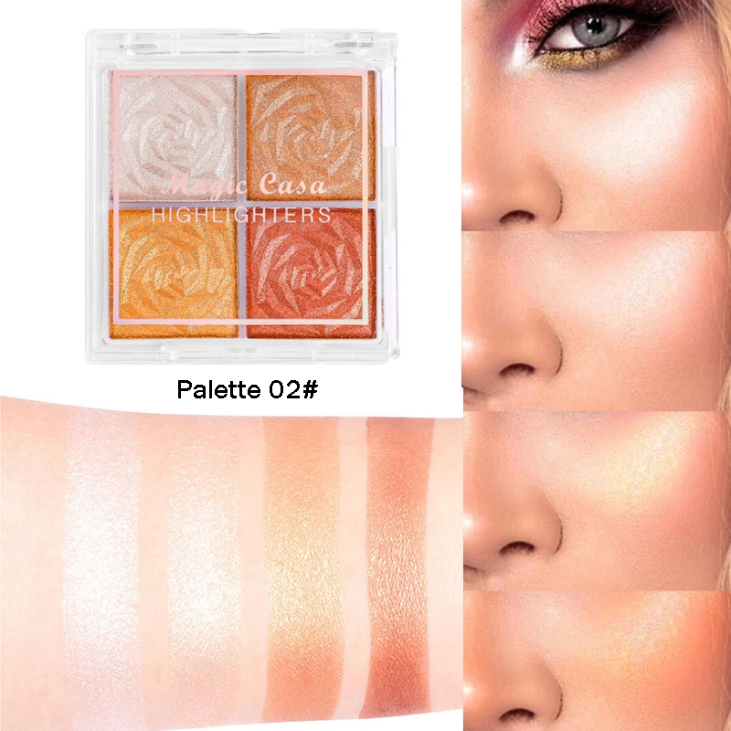 3 Colors Highlighter Blush Palette Long Lasting Cheek Blush High ...