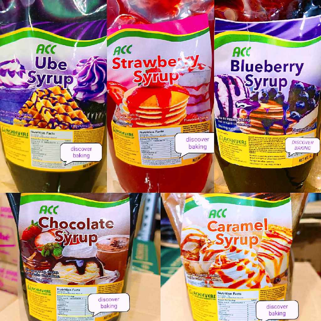 ACC Flavored Syrup for Toppings Cake Drinks in Blueberry Strawberry ...