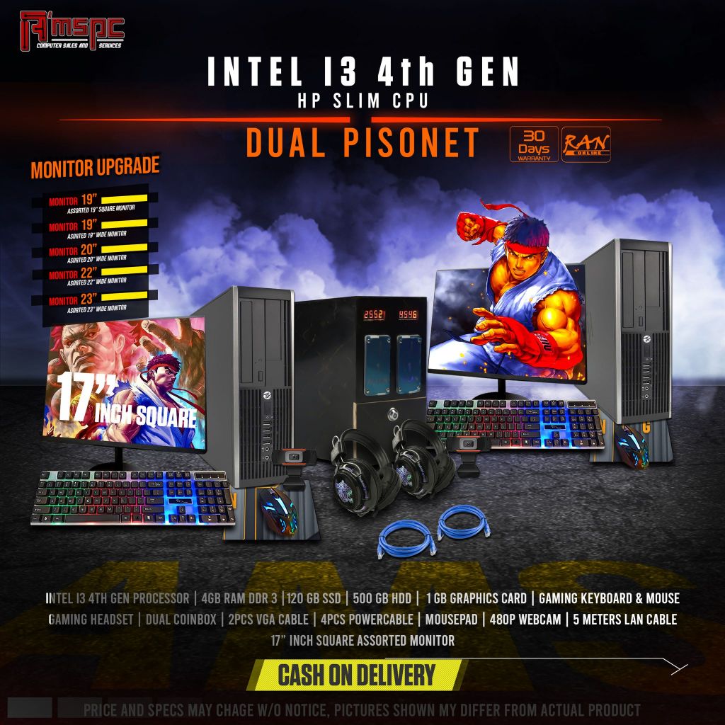 Dual Pisonet Intel core i5 4th | i3 4th gen 1GBGPU GAMING KB | MOUSE | HEADSET | WEBCAM ...