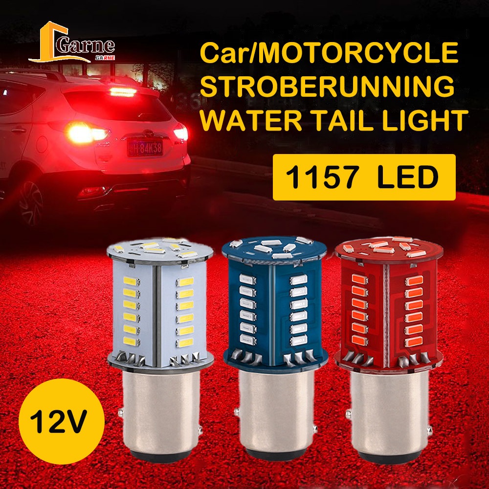 12V LED 1157 BAY15D Explosive Flash Bulb Blink Mode Flowing Mode ...