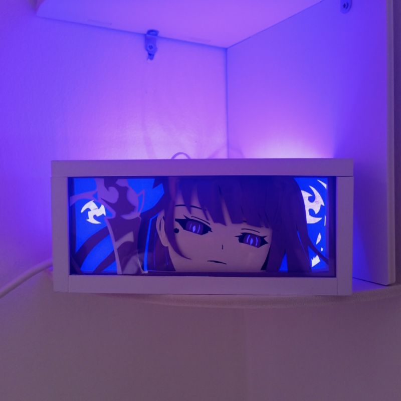 Raiden Shogun 3D Light Box • Genshin Impact Light Box Anime Merch ...