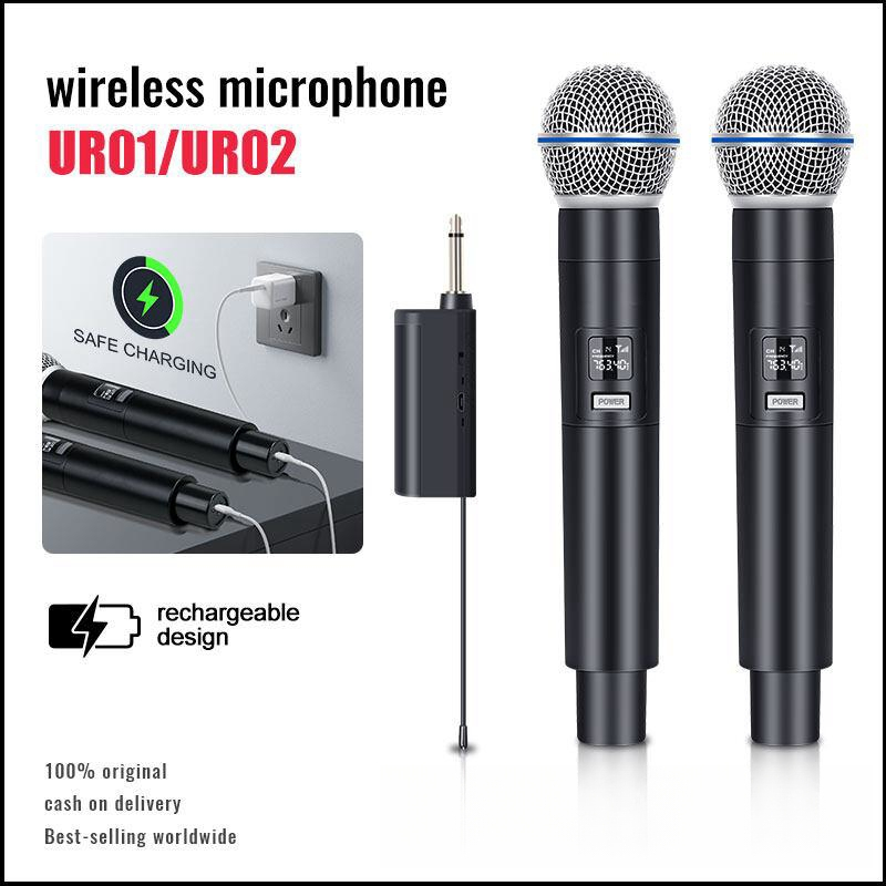 SM58 Dual Floating Mic Wireless Microphone Dual Handheld Mic Wireless ...