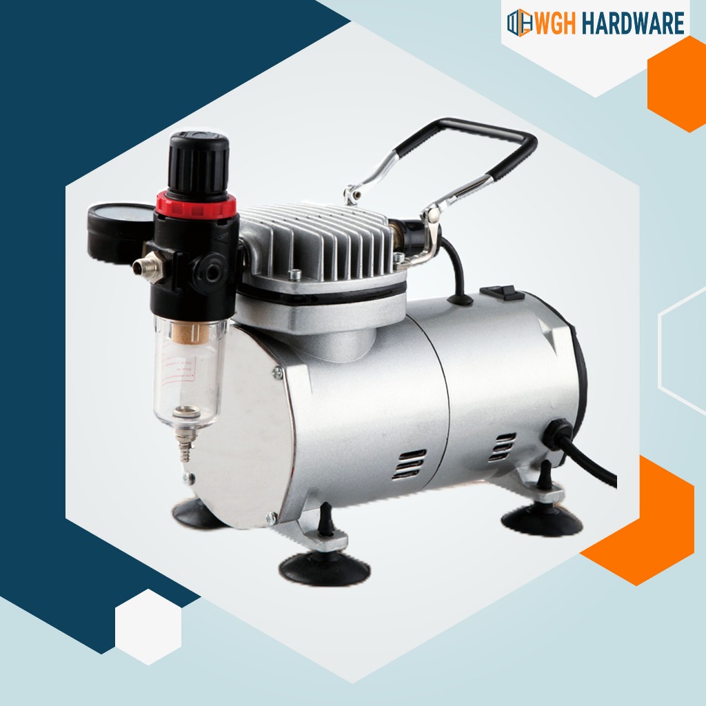 WGH Airbrush Compressor 1/5hp Compact Quiet Oil-Free Adjustable Pressure CE GS ROHS Certified ...