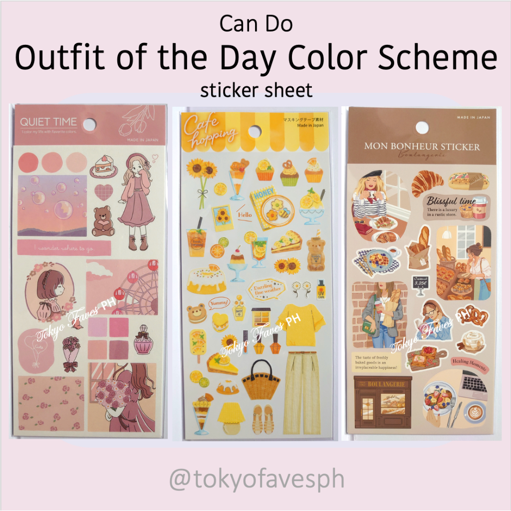 Daiso Seria Can Do Outfit of the Day Color Scheme sticker sheet ...