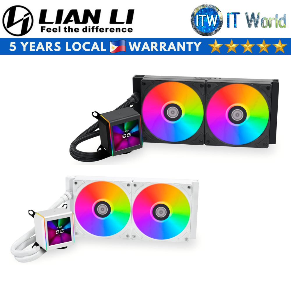 Lian Li Galahad II LCD 280 AIO Fluid Dynamic Bearing CPU Cooler (Black ...