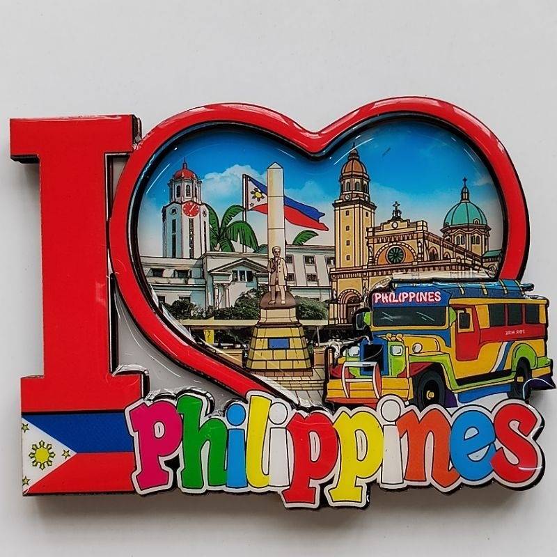 PHILIPPINES Wooden 2D Fridge Magnet Embossed Ref Magnet Souvenirs ...