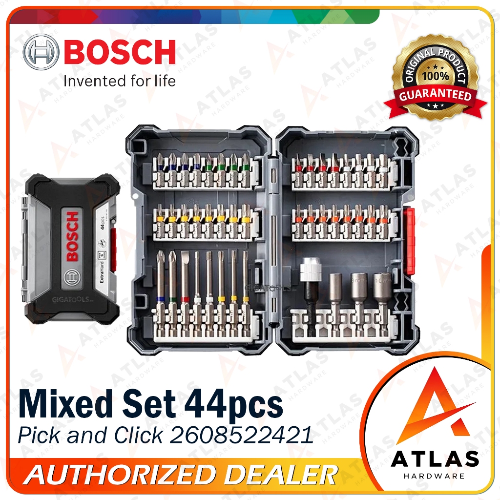 Bosch 2608522421 Pick and Click Mixed set Extra Hard 44pcs | Shopee ...