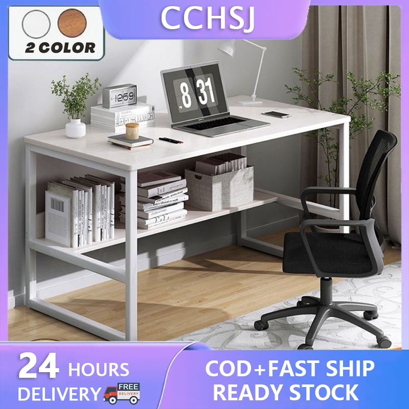 CCHSJ Study Table Office Table With Rack Double Layer Computer Table ...