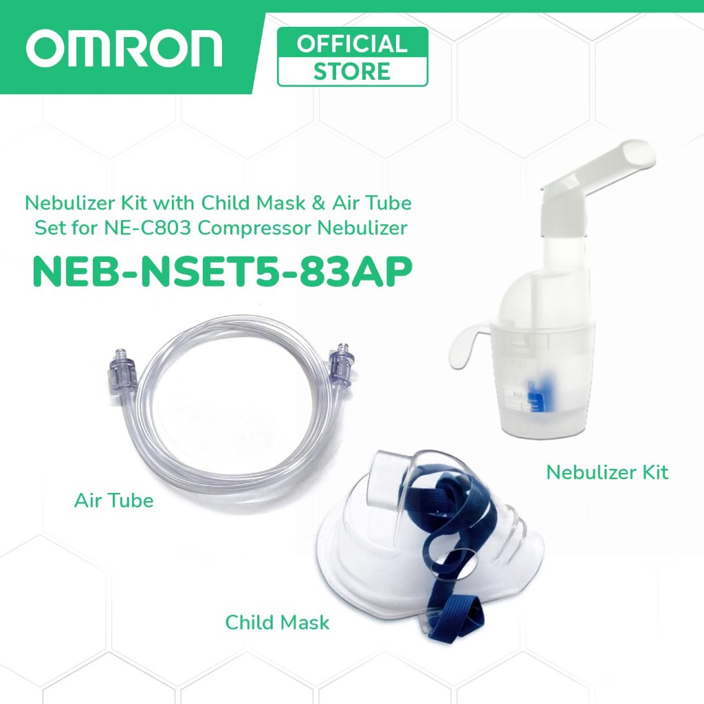 Omron NEB-NSET5-83AP Nebulizer Kit with Child Mask and Air Tube Set for ...