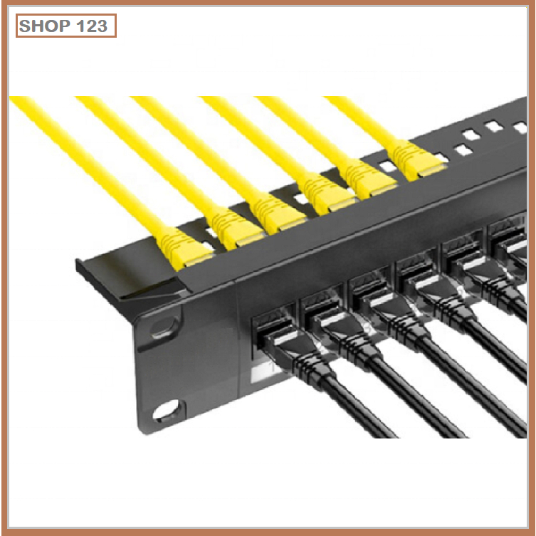 19Inch 1U Cabinet Rack Pass-Through 24 Port CAT6 Patch Panel RJ45 Cable ...